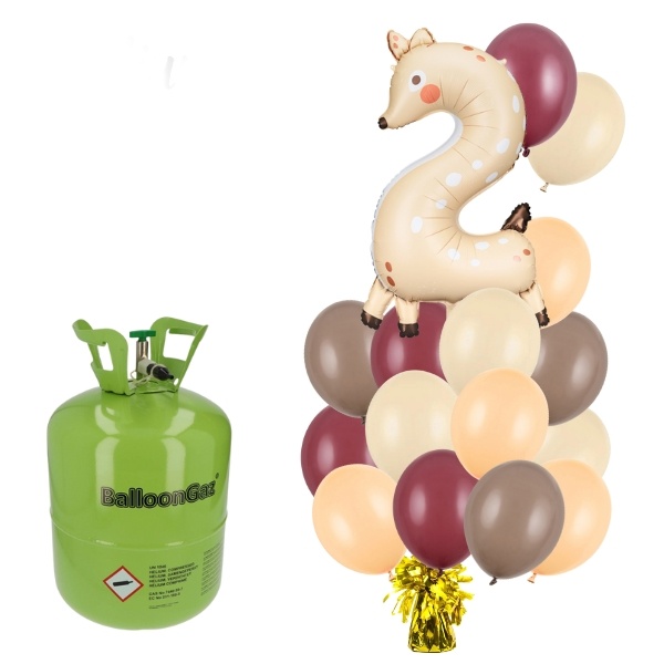 Helium s balonky - Druhé narozeniny srneček - svatebnívýzdoba.cz